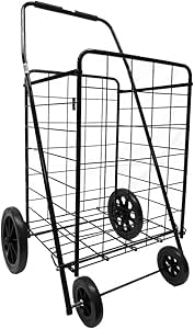 Amazon.com : GNA Foldable Jumbo Shopping Cart, Black : Office Products