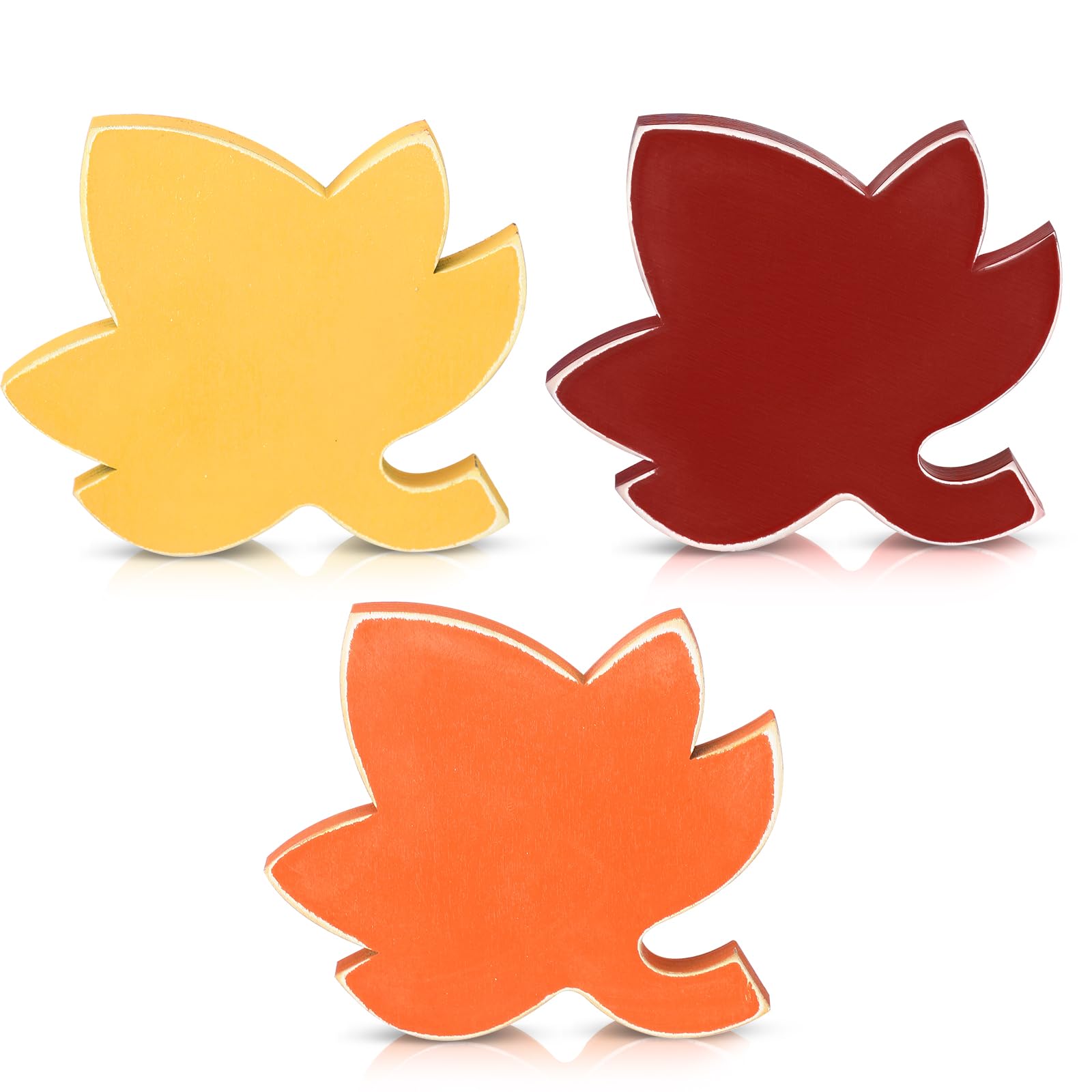 Glenmal 3 Pieces Fall Maple Leaf Decor Wooden Fall Tiered Tray Decor ...