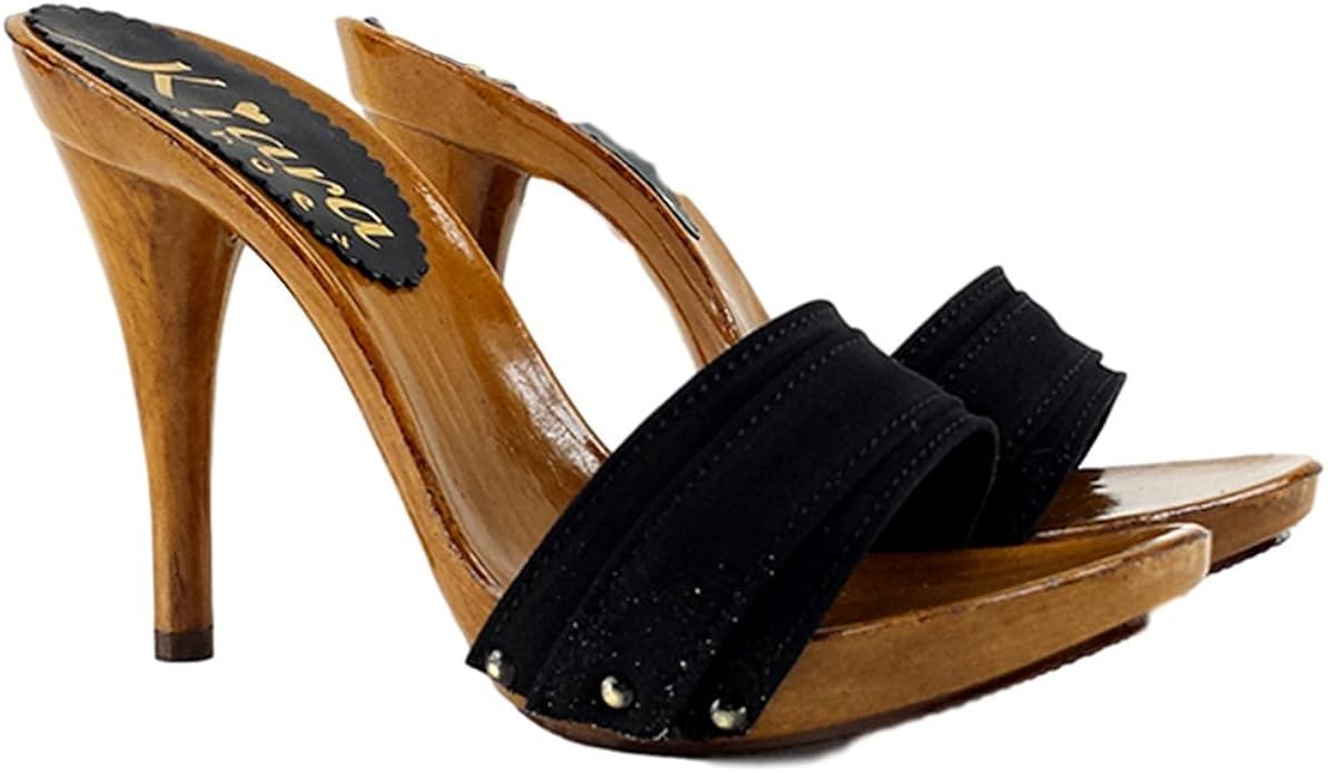 kiara shoes Damen Clogs Schwarz -KM7101 Nero (38): Amazon.de: Schuhe ...