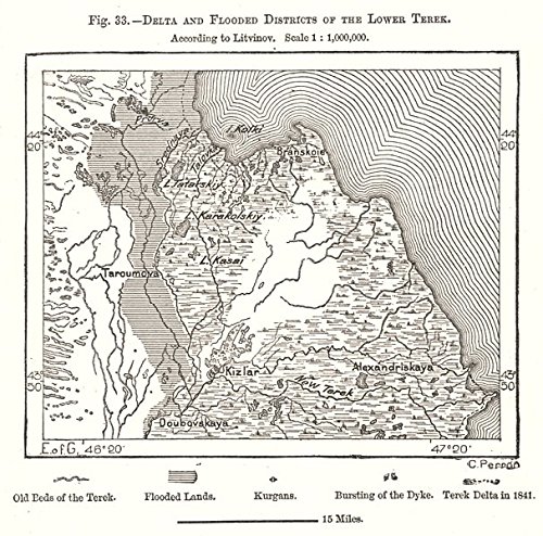 Buy Delta and Flooded Districts of the Lower Terek. Russia. Sketch ...