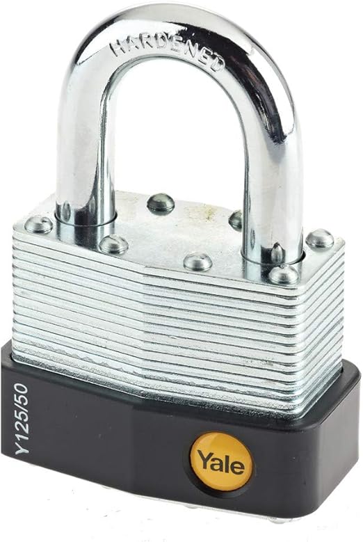 Yale Y125/50/129/1 - Yale Laminated Open Shackle Padlock 50mm: Amazon ...