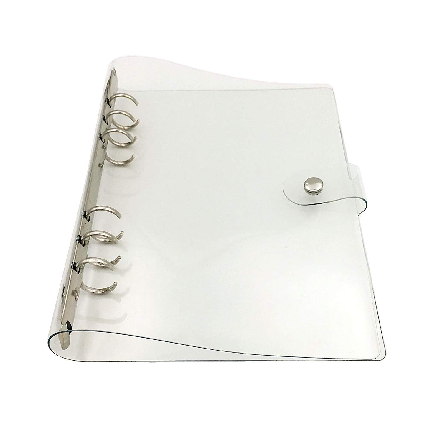 Chris.W 1Pack Transparent Soft PVC 6-Ring Binder Cover w/Snap Button ...