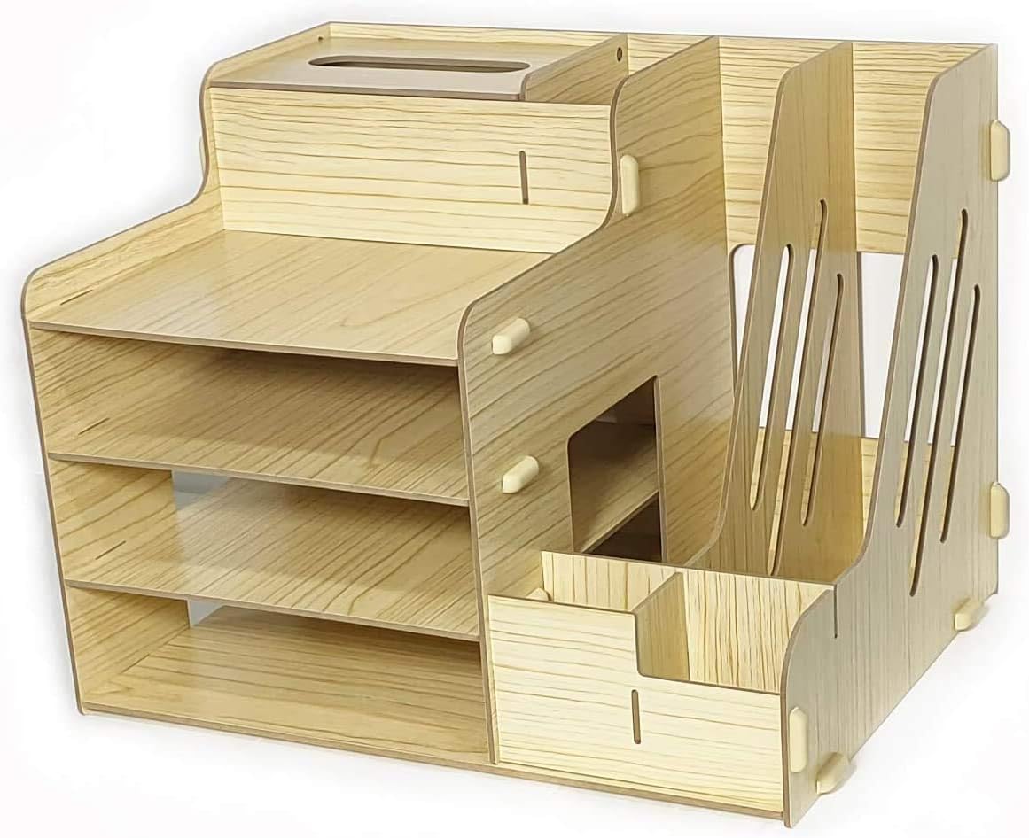 Wooden Desk Stationary Organiser, A4 File Sorter, DIY Desk Tidy ...