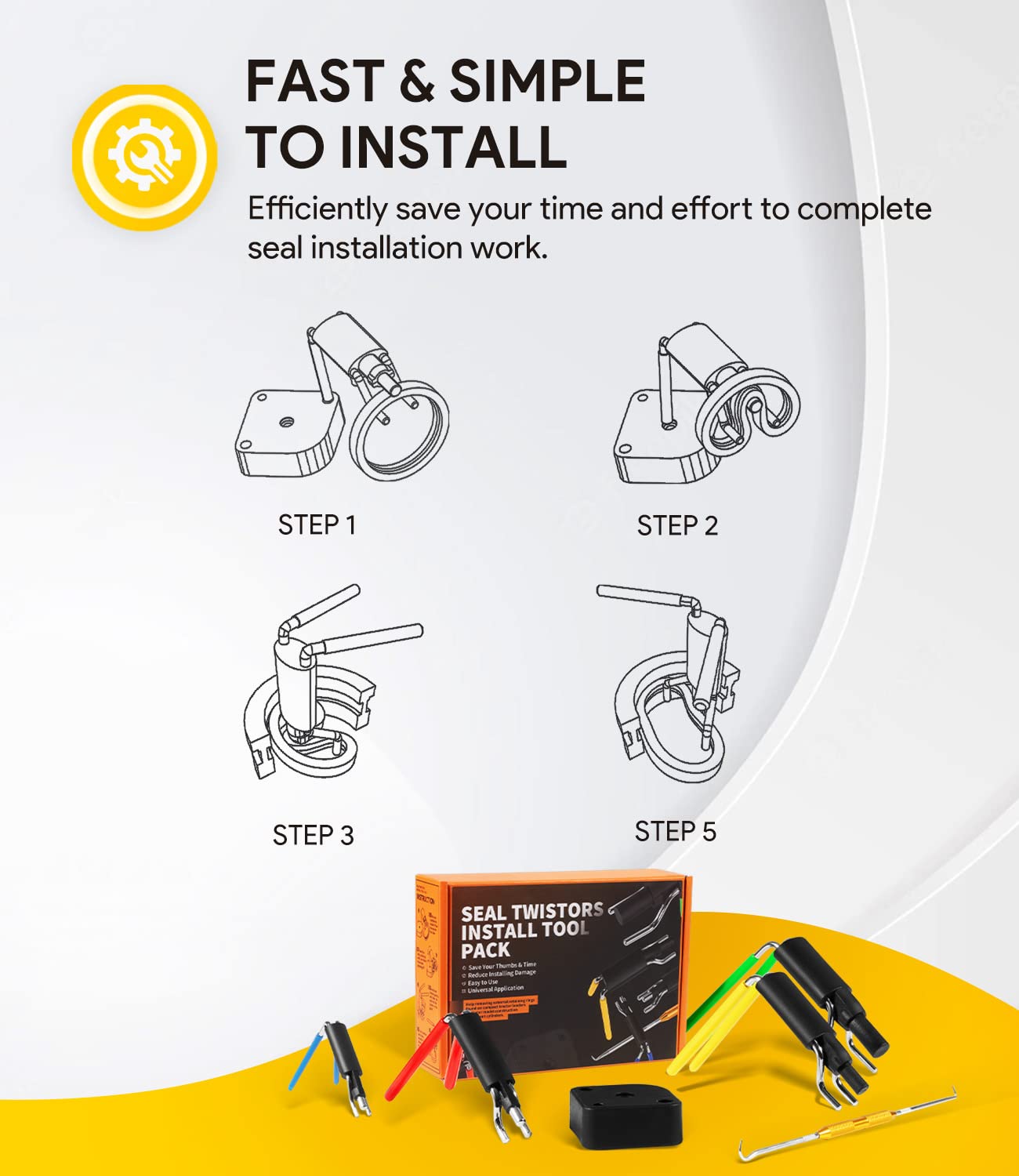 Mua 6 Pack Hydraulic Seal Installation Tools, Hydraulic Cylinder Piston ...