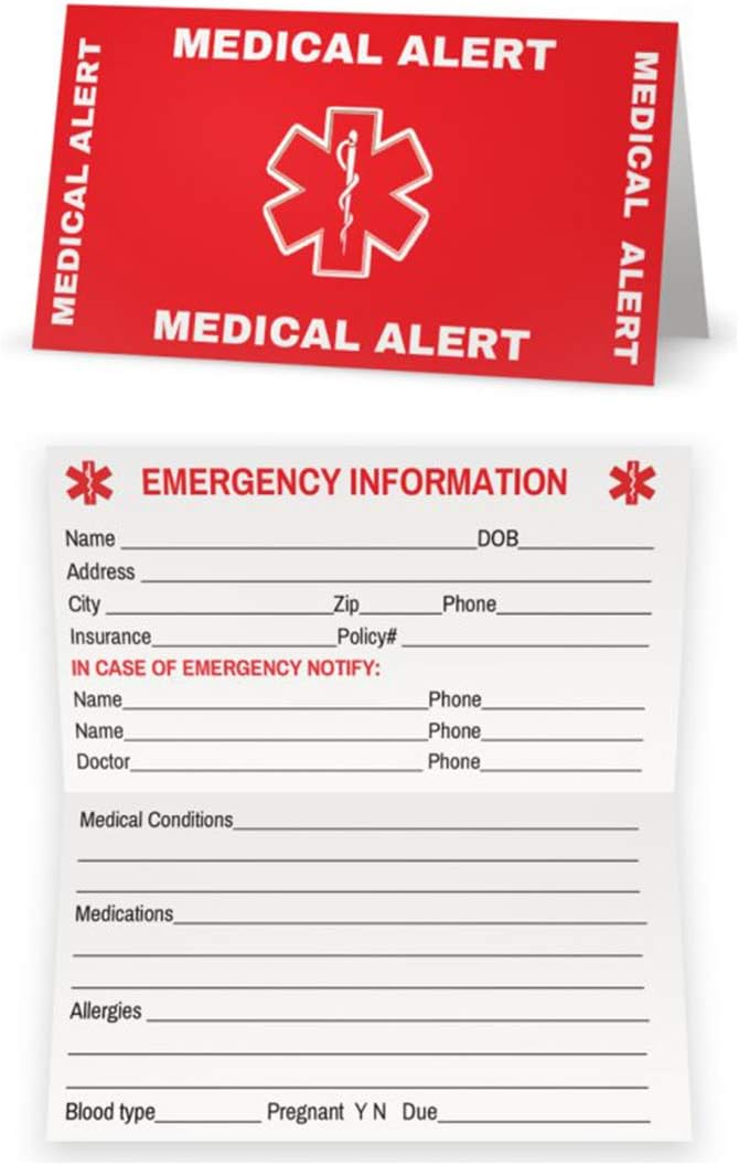 Medical Alert Card Template