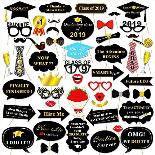 50 PCS Photo Booth Props Kit Photobooth Prop Card Party Accessories ...