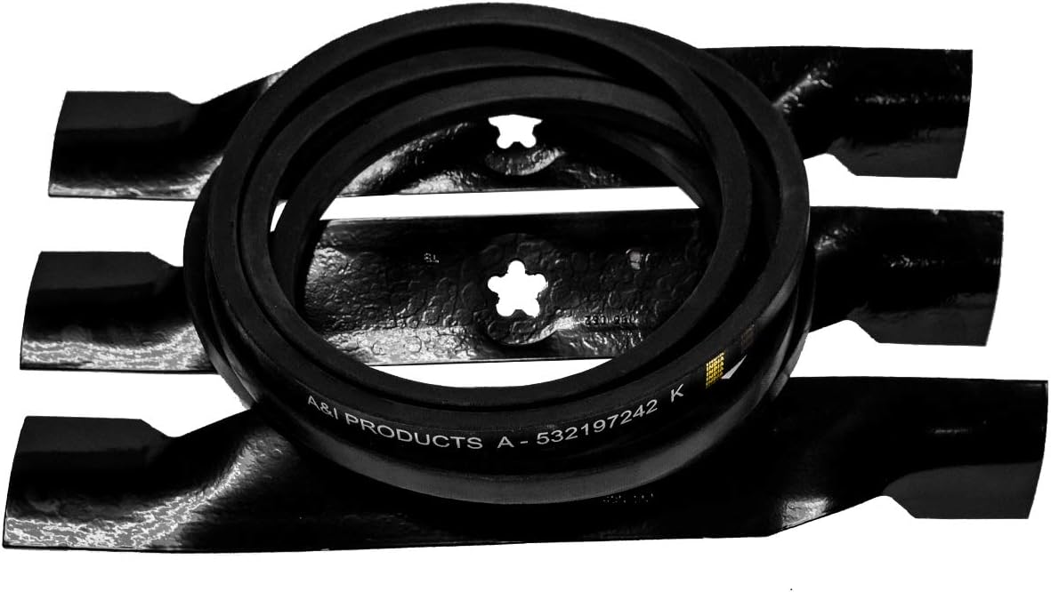 Amazon.com : EPR 48" Deck Blade Belt Kit Combo Fits Husqvarna YTH2348 ...