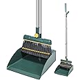 Amazon.com: Broom with Dustpan Combo Set,180° Rotating Long Handle Broom and Dust Pan Set for ...