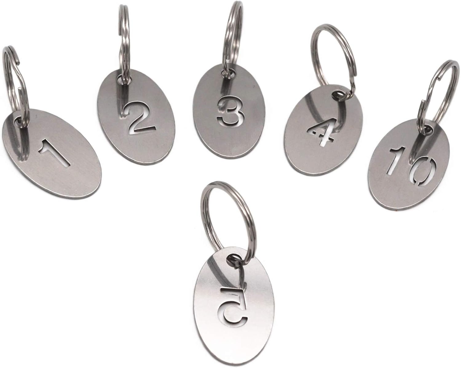 Amazon.com : 304 Stainless Steel Oval Key Tags with Ring 20 pcs ...