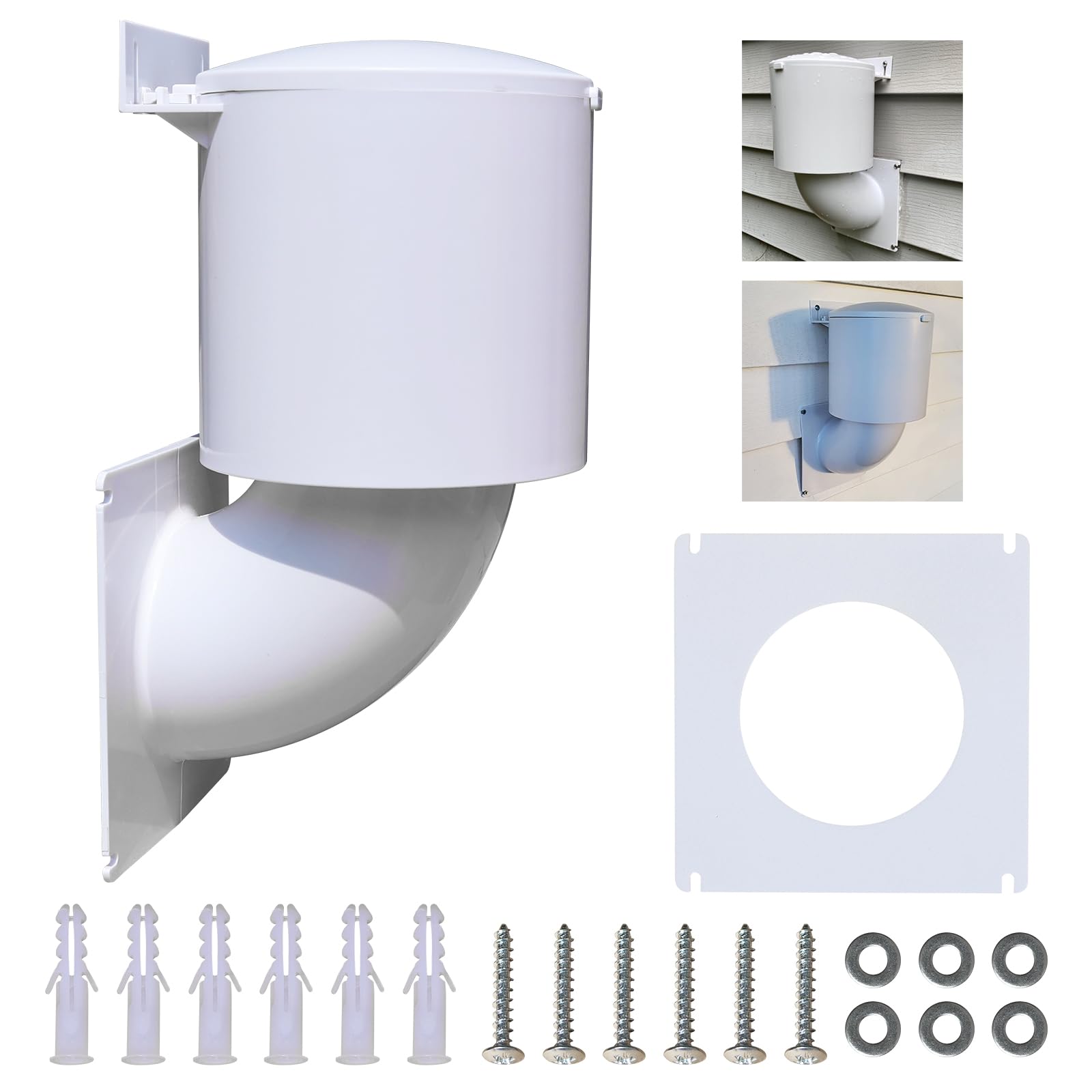 Dryer Vent Cover 4 inch, Outdoor Dryer Vent Closure/Seal, Hood for Home ...