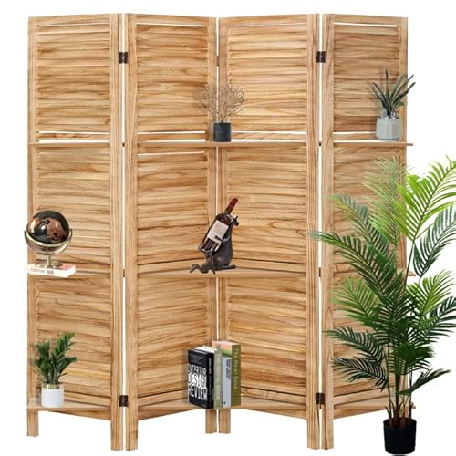ECOMEX Room Divider 4 Panel, Wood Folding Room Divider Screen, Room ...
