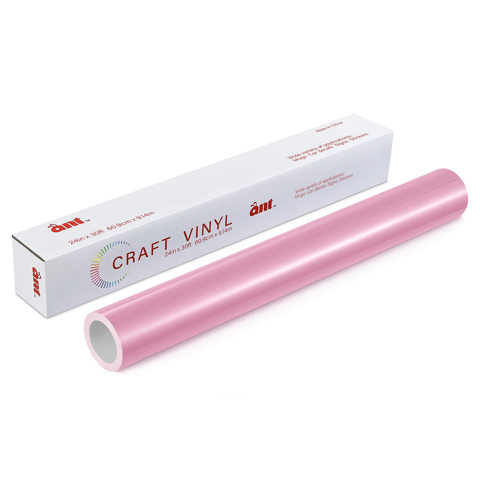ANT Pink, 24" x 30’, Permanent Vinyl Roll, Adhesive Vinyl Roll, for DIY ...