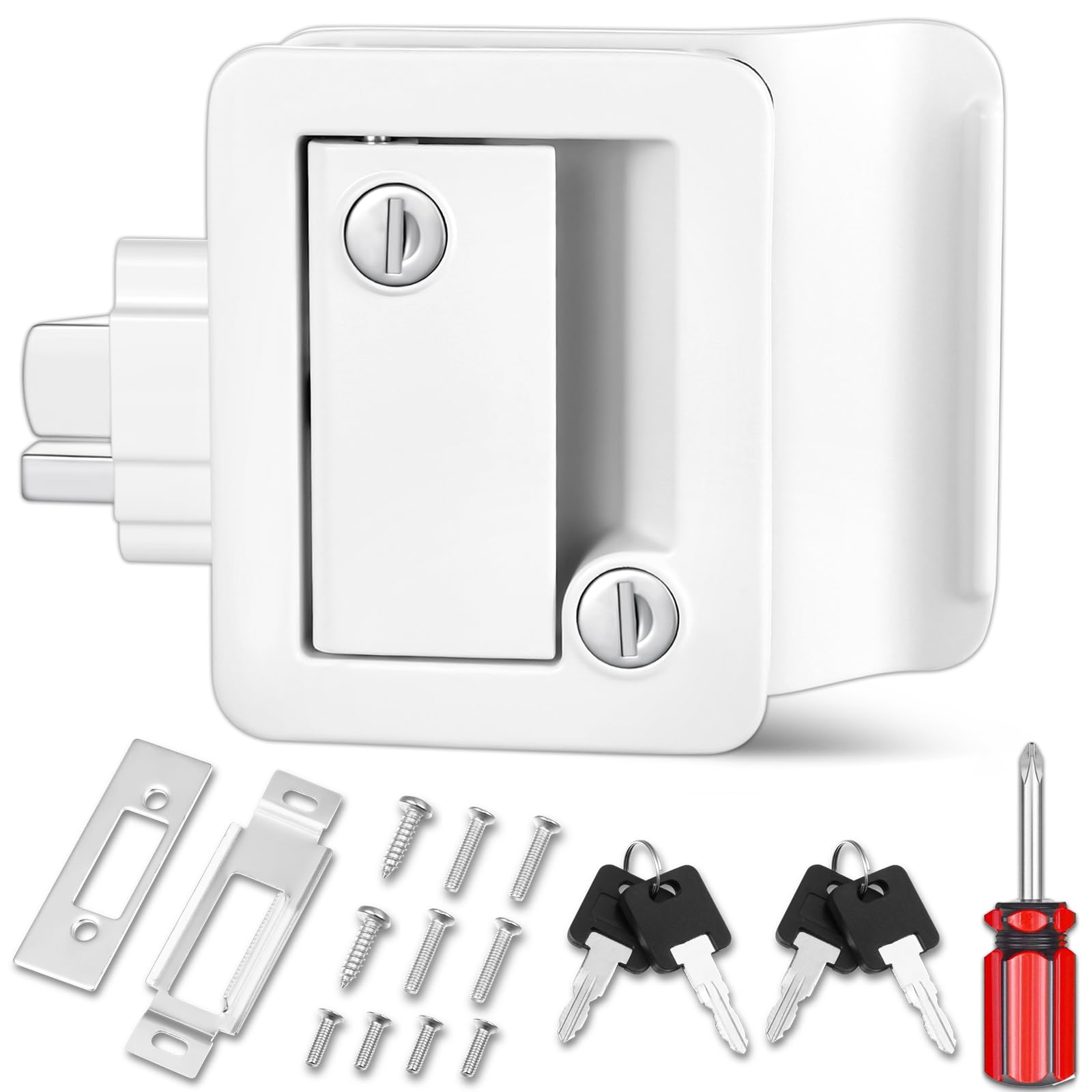 RV Entry Door Lock, 100% Metal Camper Lock, Travel Trailer Door Latch ...