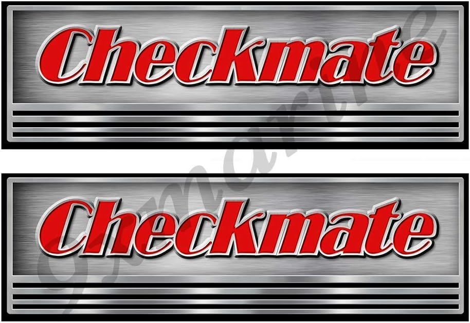 Amazon.com: Two Checkmate Boat Stickers. Not OEM: Arts, Crafts & Sewing