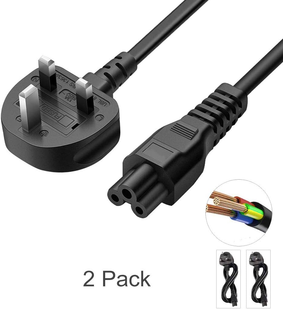 DTK High Performance IEC 320 C5 CloverLeaf UK AC Mains Power Cable Lead ...