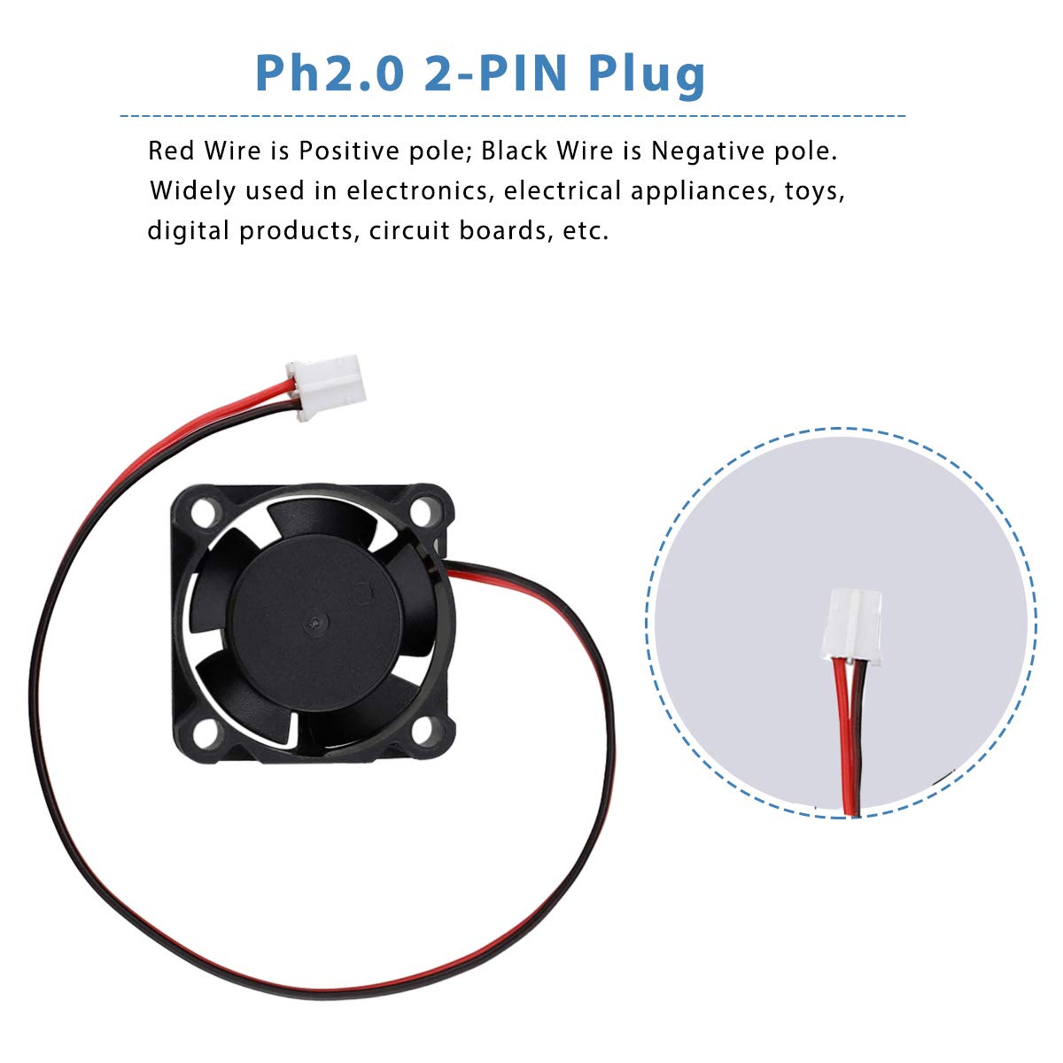 25mm x10 mm Mini Cooling Fan DC 12V 2 Pin Cooler for DIY PCB Radiator ...