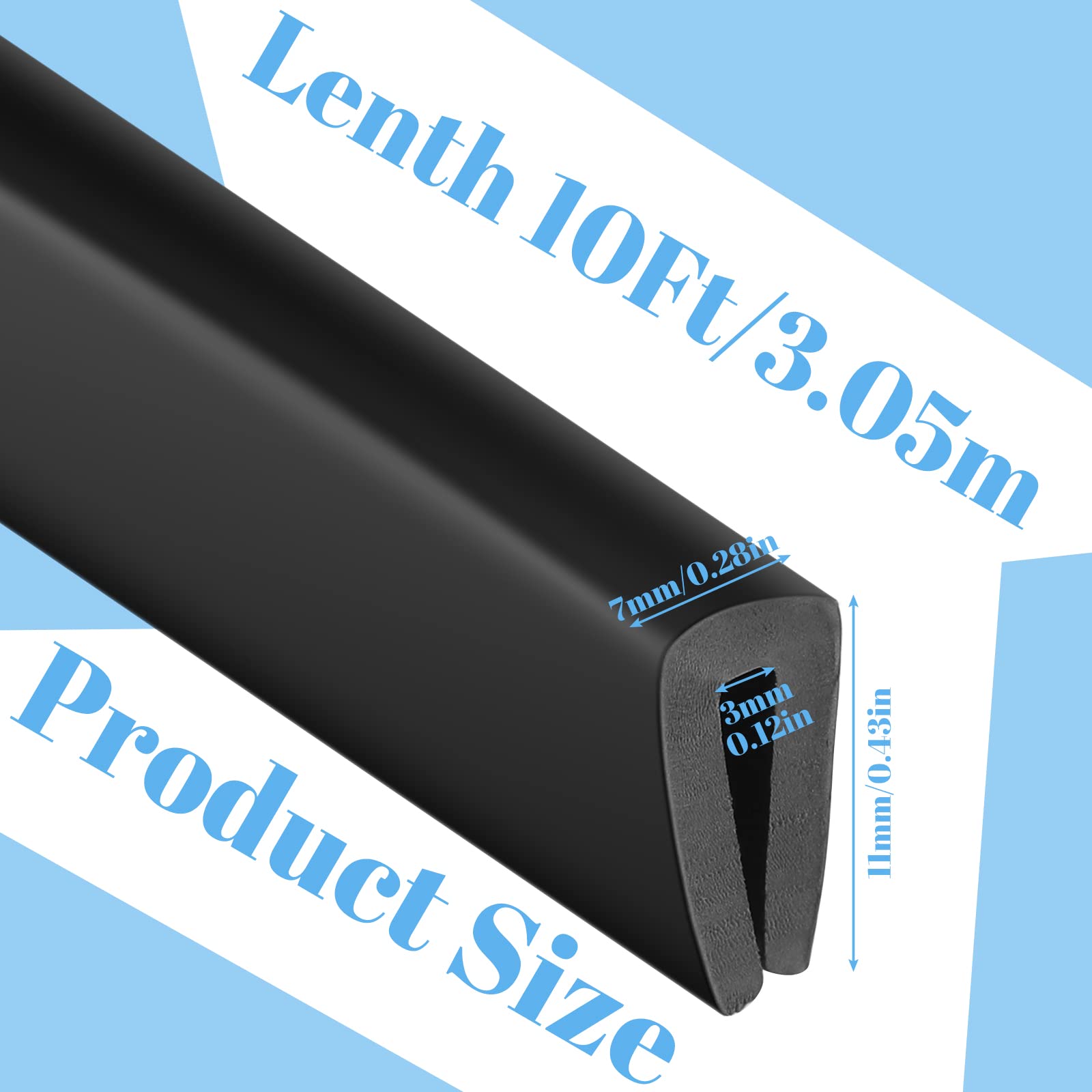 Mua Kingdder Rubber Edge Trim U Channel Rubber Door Seal Strip Weather ...