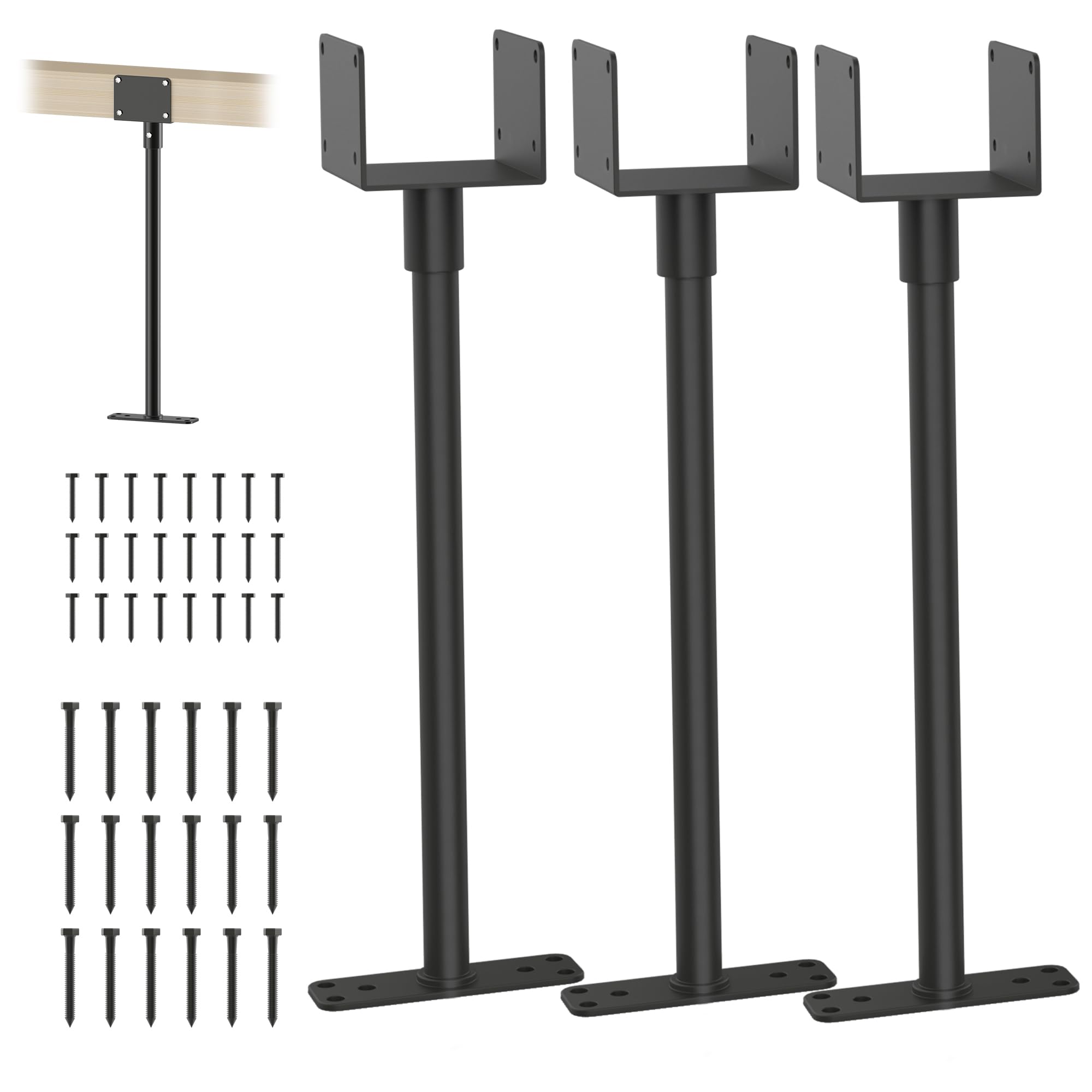 JEXALINE 3Pack Roof Riser Brackets Kit,Pergola Roof Riser Beam Bracket ...
