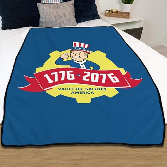 Fallout Blanket 1776 2076 Vault-Tec Salutes America [Blue, Yellow, RED ...