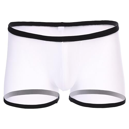 IWEMEK Men's Mesh Sheer See Through Boxer Briefs Breathable Underwear ...