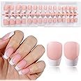 Amazon.com: LuckForever 240pc French Gel Nail Tips Short Coffin Fake Nails French Tips Press on ...