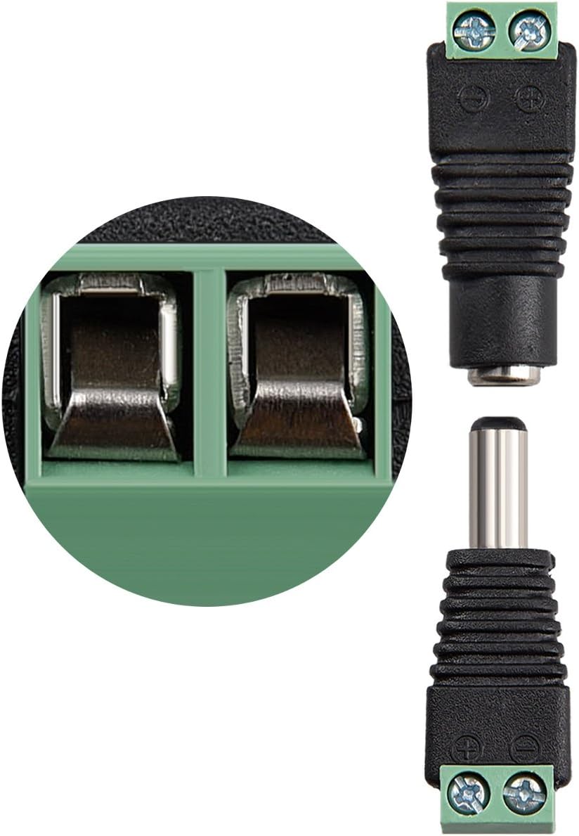 kwmobile DC Connector Adapter Plug Set – 10 Pairs DC Female + Male 12V ...