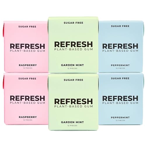 Refresh Gum, Sugar Free, Natural, Xylitol, Long Lasting Chewing Gum ...