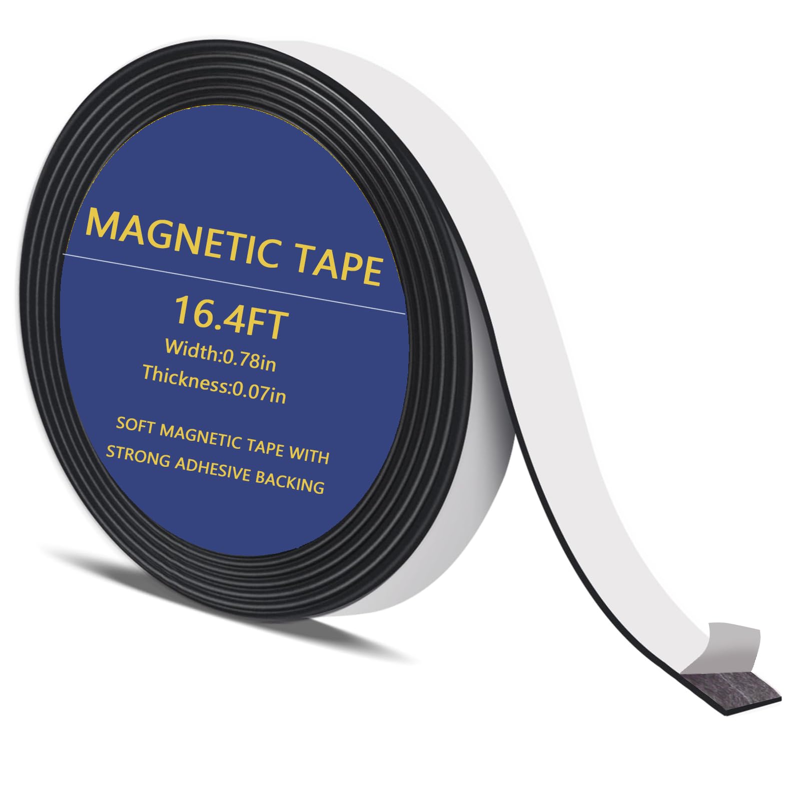 LMJIA Magnetic Tape Strips Roll with Adhesive, Flexible Sticky Magnet ...