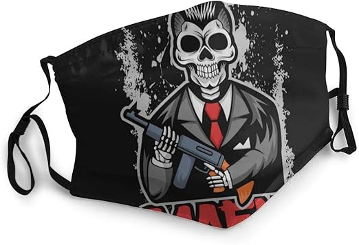 Skull Mafia Face Mask Reusable, Washable, Poly/Polypropolene Blend ...