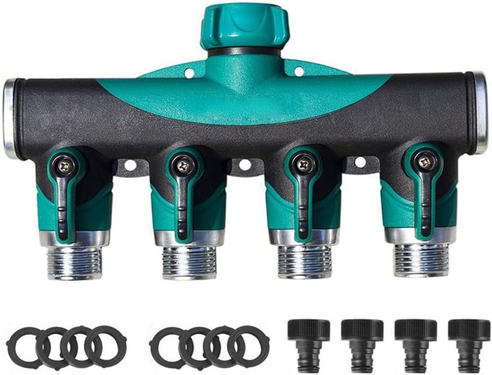 CHSEEO 4 Way Hose Splitter Tap Connector Tap Splitter Tap Adaptor ...