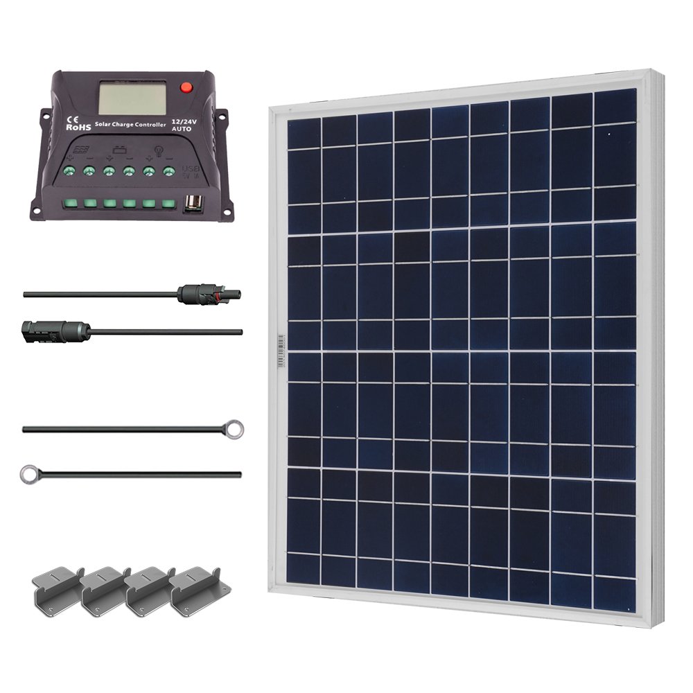 Buy Renogy 50 Watts 12 Volts Polycrystalline Solar Starter Kit with ...