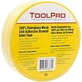 TOOLPRO Self- Adhesive Fiberglass Mesh Drywall Tape for Sealing Drywall ...