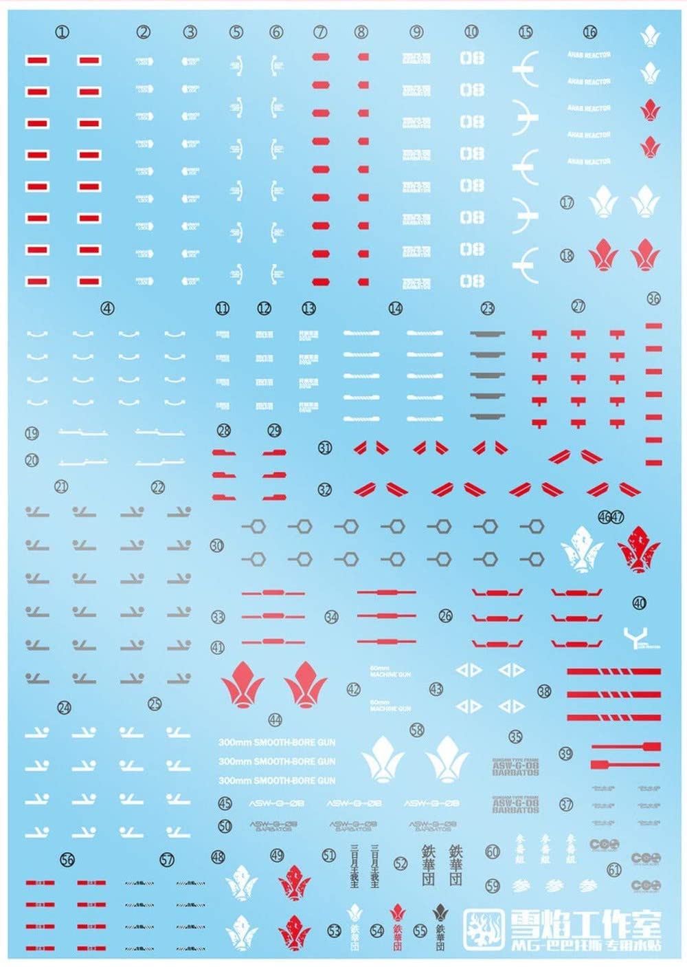 Mua ANSAI Decals Decal fits Hobby MG HIRM Barbatos 4th Form Iron ...
