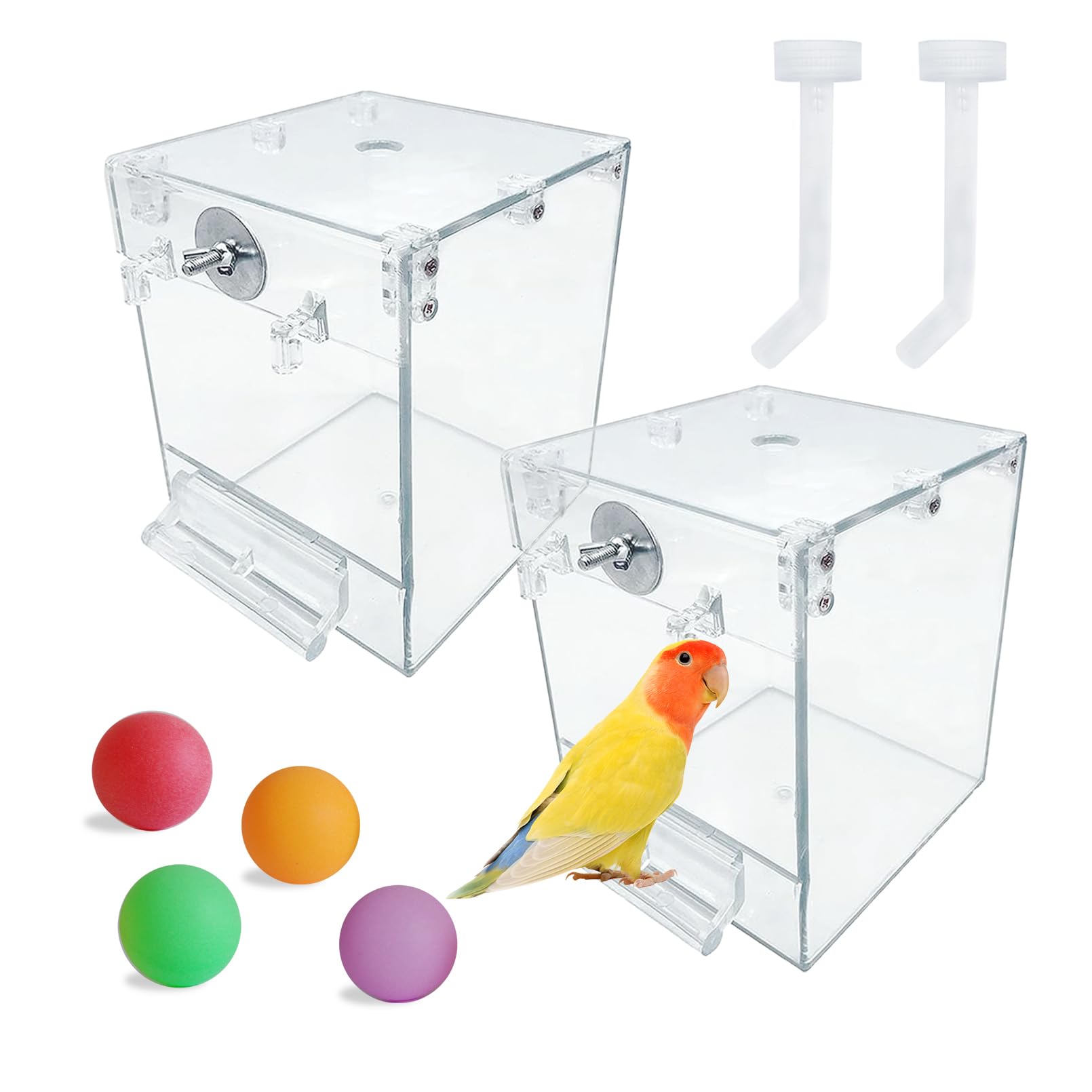 PINVNBY Bird Bath Box for Cage,Transparent Parakeet No-Leakage Bathtub ...