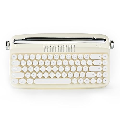 YUNZII Upgraded Wireless Typewriter Keyboard, Retro Aesthetic with ...