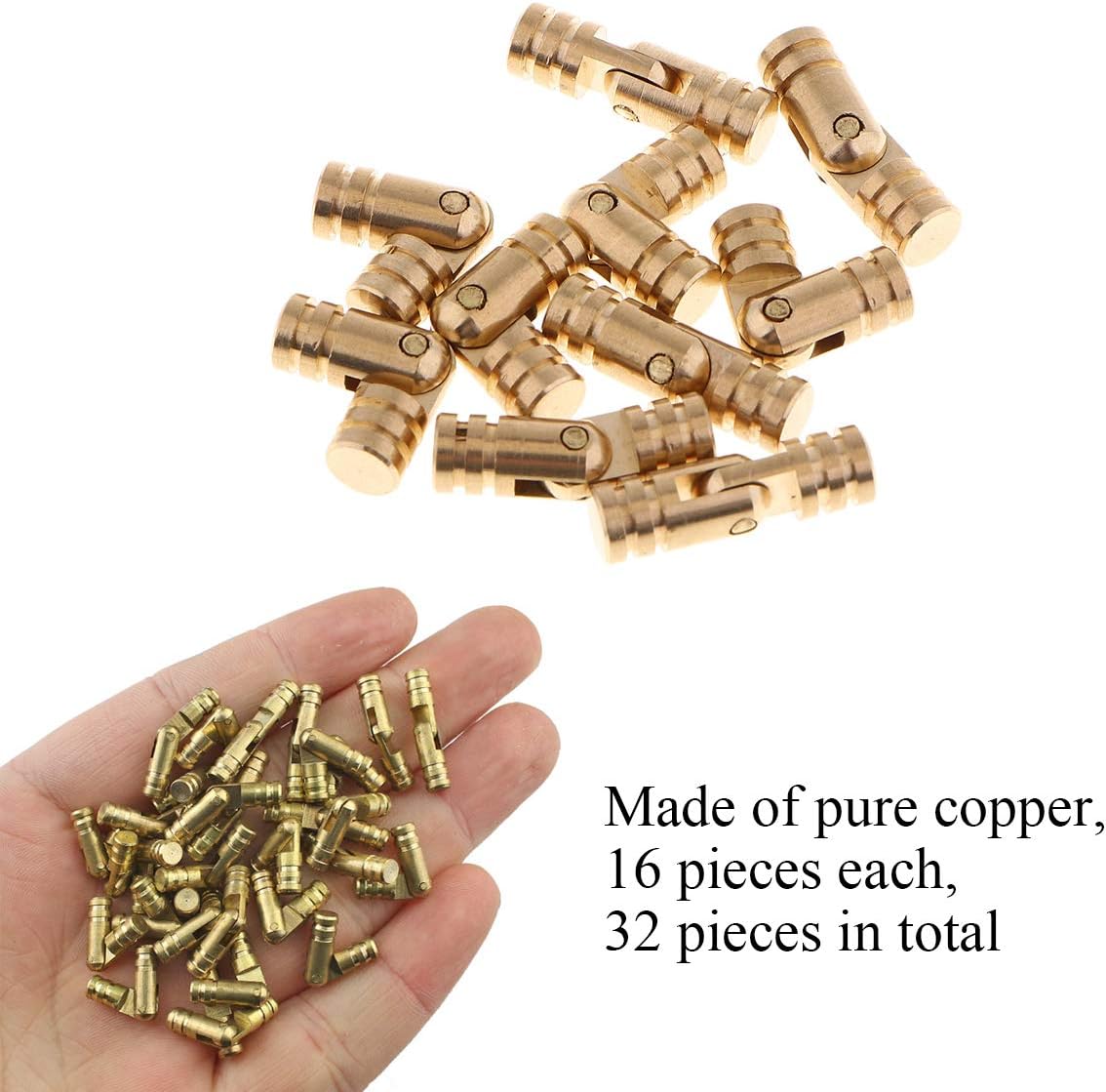 30 Pcs Barrel Hinges, Invisible Hinges Brass Tone, Mini Concealed ...