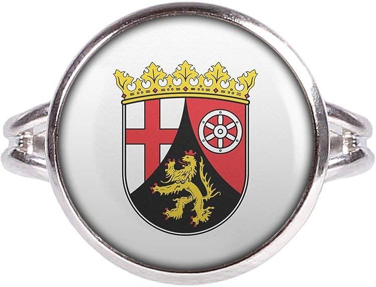 Mylery Ring mit Motiv Bundes-Land Flagge Rheinland-Pfalz Silber 14mm ...