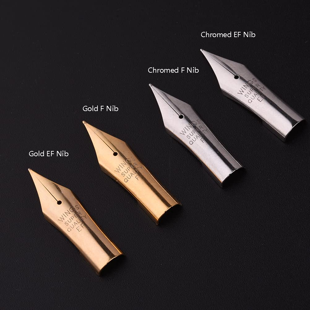 4x Wings Fountain Pen Nibs Replacement Spare Nib Perfectly For Pilot Pen 78G 88G (Gold Fine Nib ...