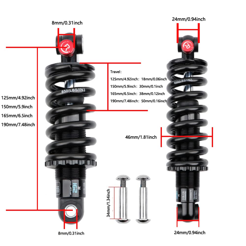 Mua ROADNADO MTB Rear Suspension Shock Absorber Adjustable Damping ...