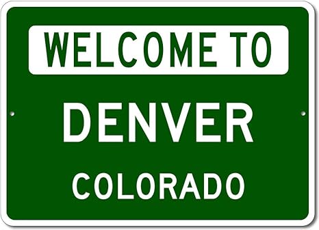 Amazon.com: Denver, Colorado - Welcome to US City State Sign - Aluminum ...