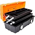 Amazon.com: Torin 17-Inch Plastic Tool Box,3-Tiers Multi-Function Storage Portable Toolbox ...