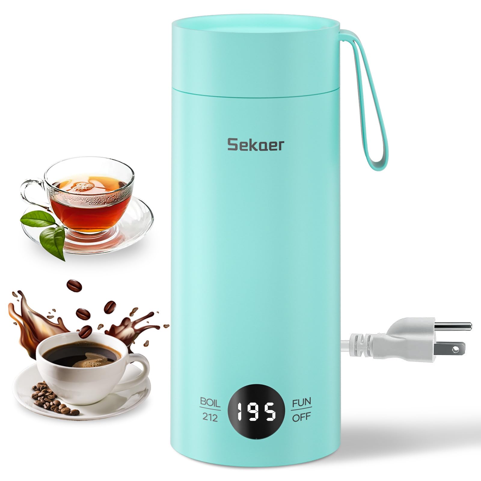 Sekaer Small Travel Portable Electric Kettle, Mini Tea Kettle Hot Water ...