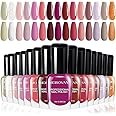 Amazon.com : Morovan Fingernail Nail Polish Set: 15 Color Burgundy Red ...