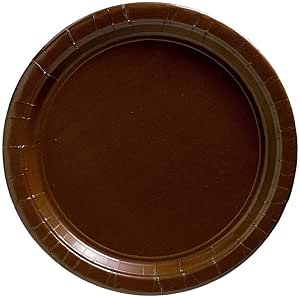 Amazon.com: Chocolate Brown Big Party Pack - Dessert Plates (50 count ...