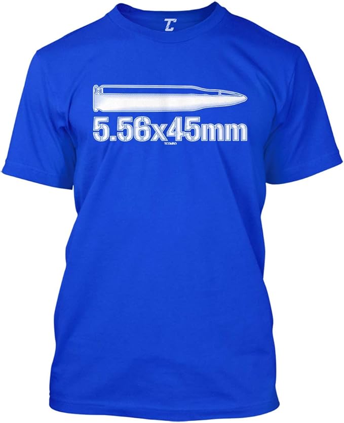Amazon.com: 5.56x45mm - Bullet Ammo Gun Rights Men's T-Shirt (Royal, X ...