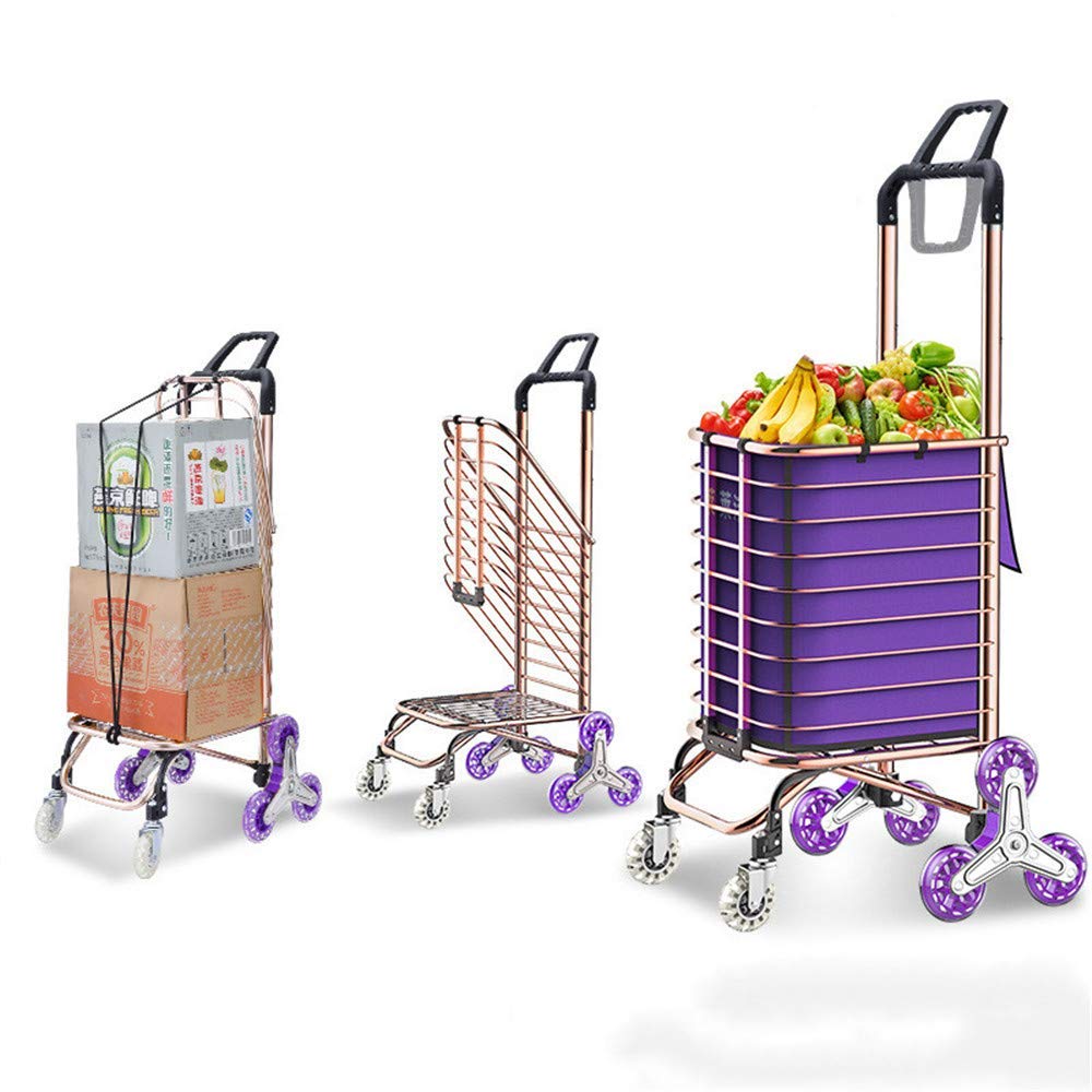 Zbam Shopping Cart Trolleys Deluxe Portable Folding Shopping Cart Light ...