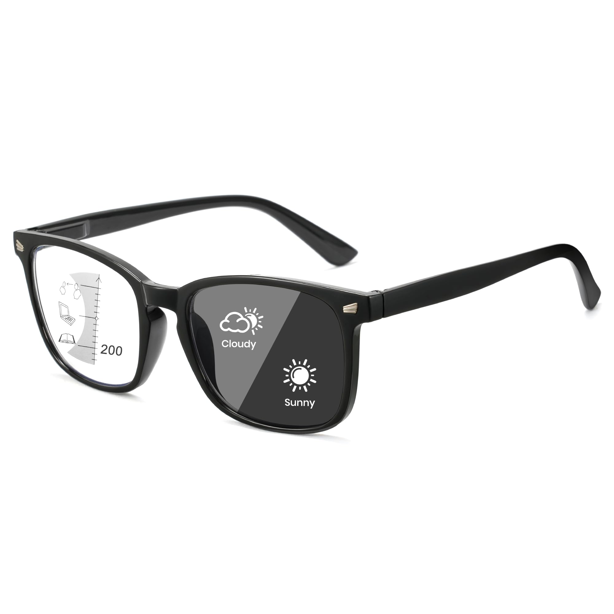 Cyxus Progressive Photochromic Reading Glasses for Men and Women, Blue ...