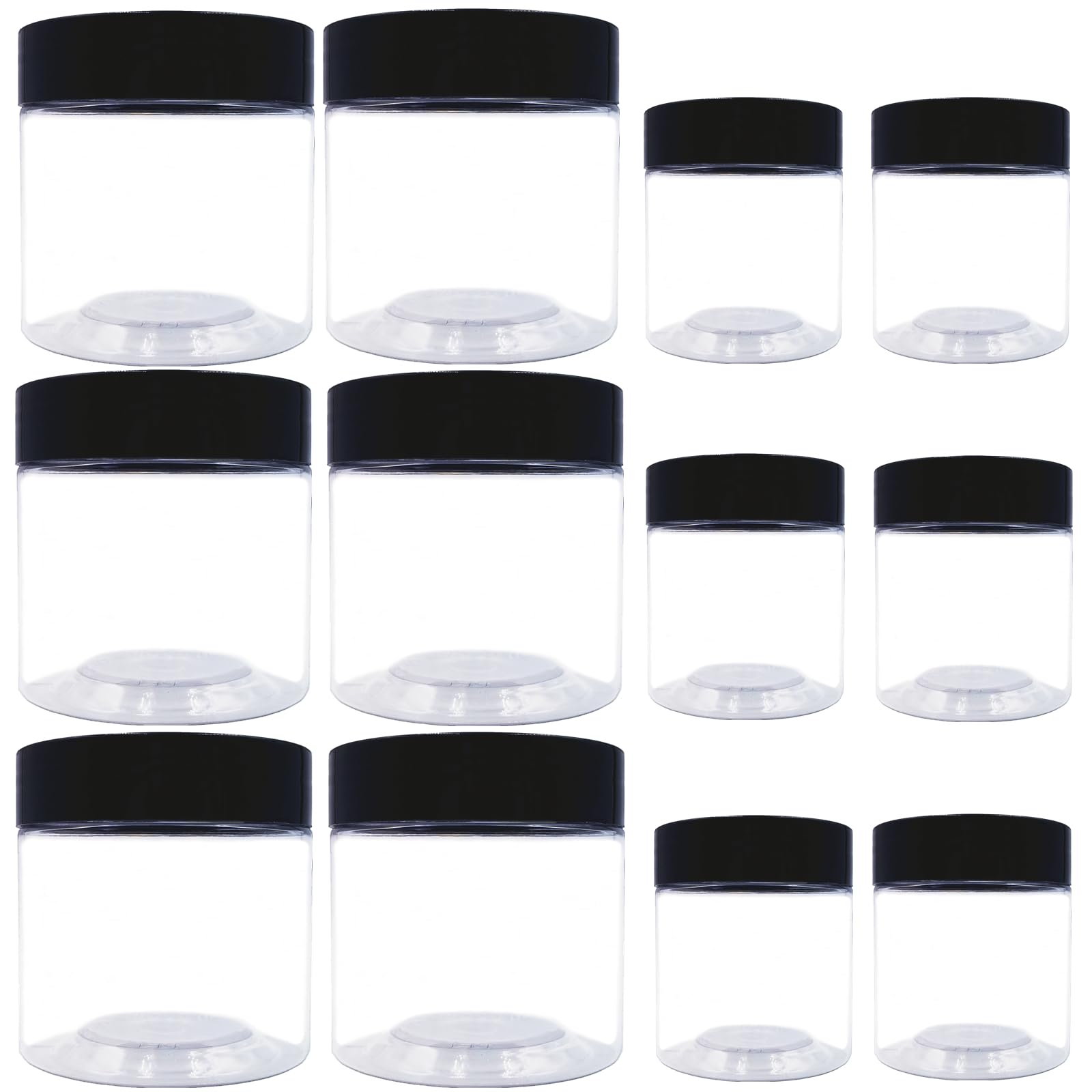 8 oz Plastic Containers with Lids and 4oz Small Containers (Set of 12 ...