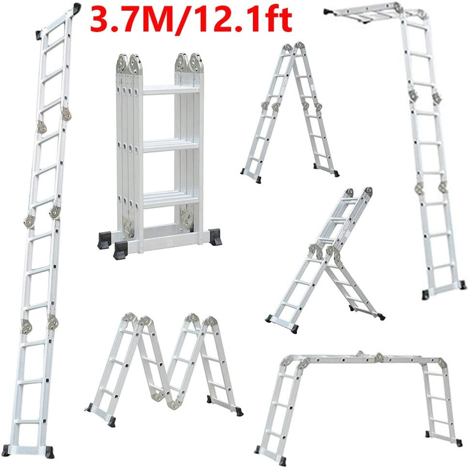Scale telescopiche Scala Retrattile 3,3m Scaletta Pieghevole 4 x 3 ...