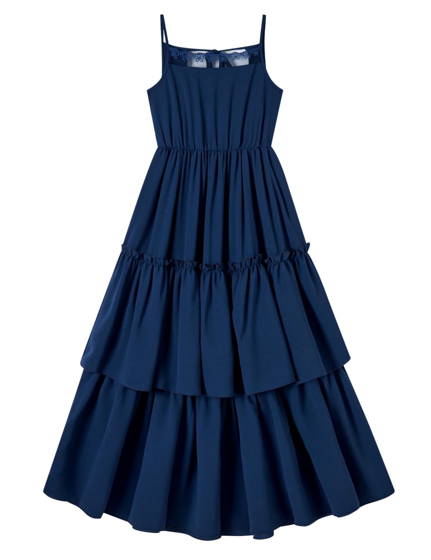 Kids4ever Girls Backless Maxi Dresses Size 12 Kids Halter Strap Ruffle ...